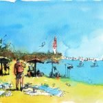 Line and Wash Beach Landscapes - Ball Point Pens vs. Pigment Liners ...