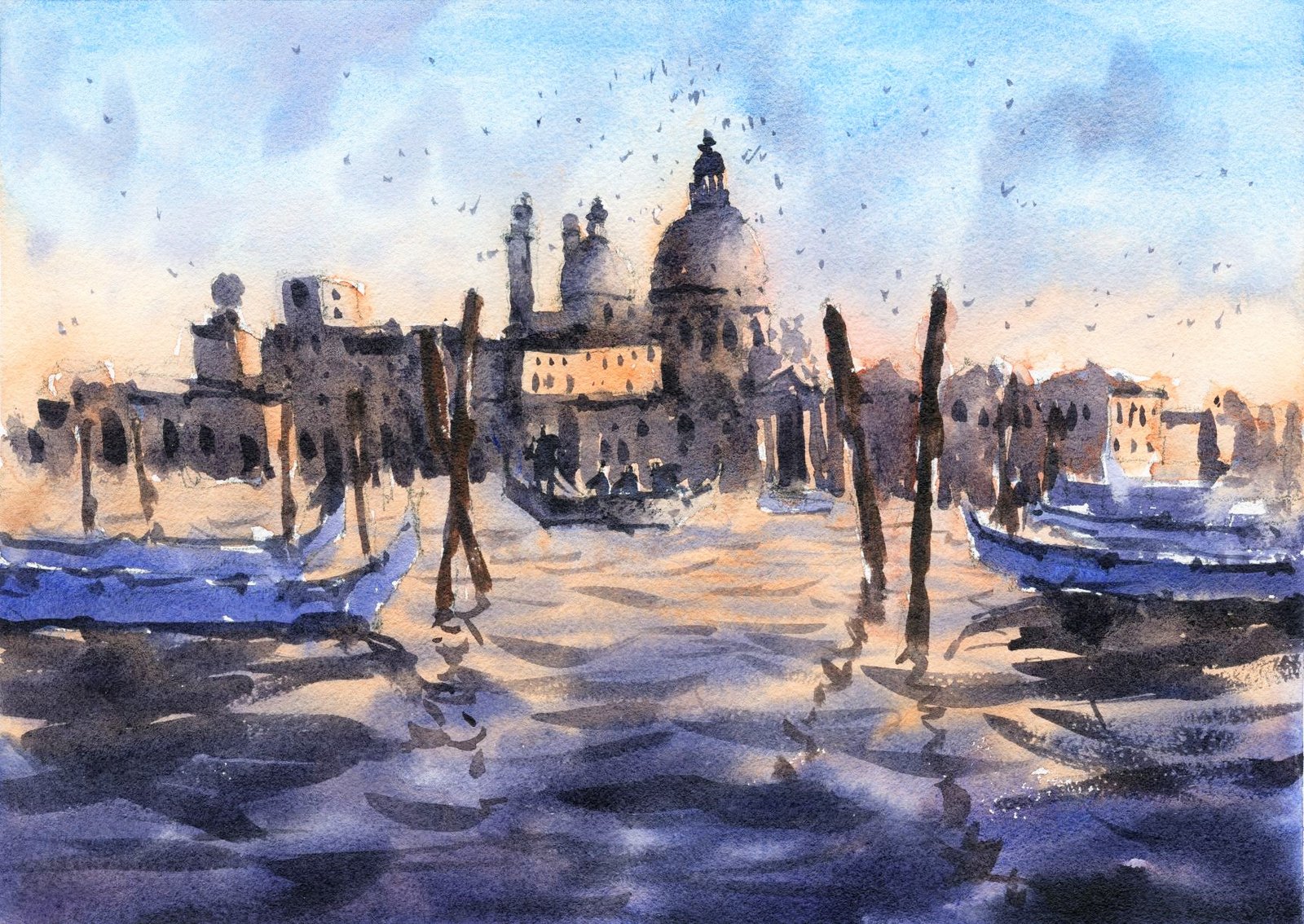 Beautiful Venice in Watercolor: Two Simple Interpretations
